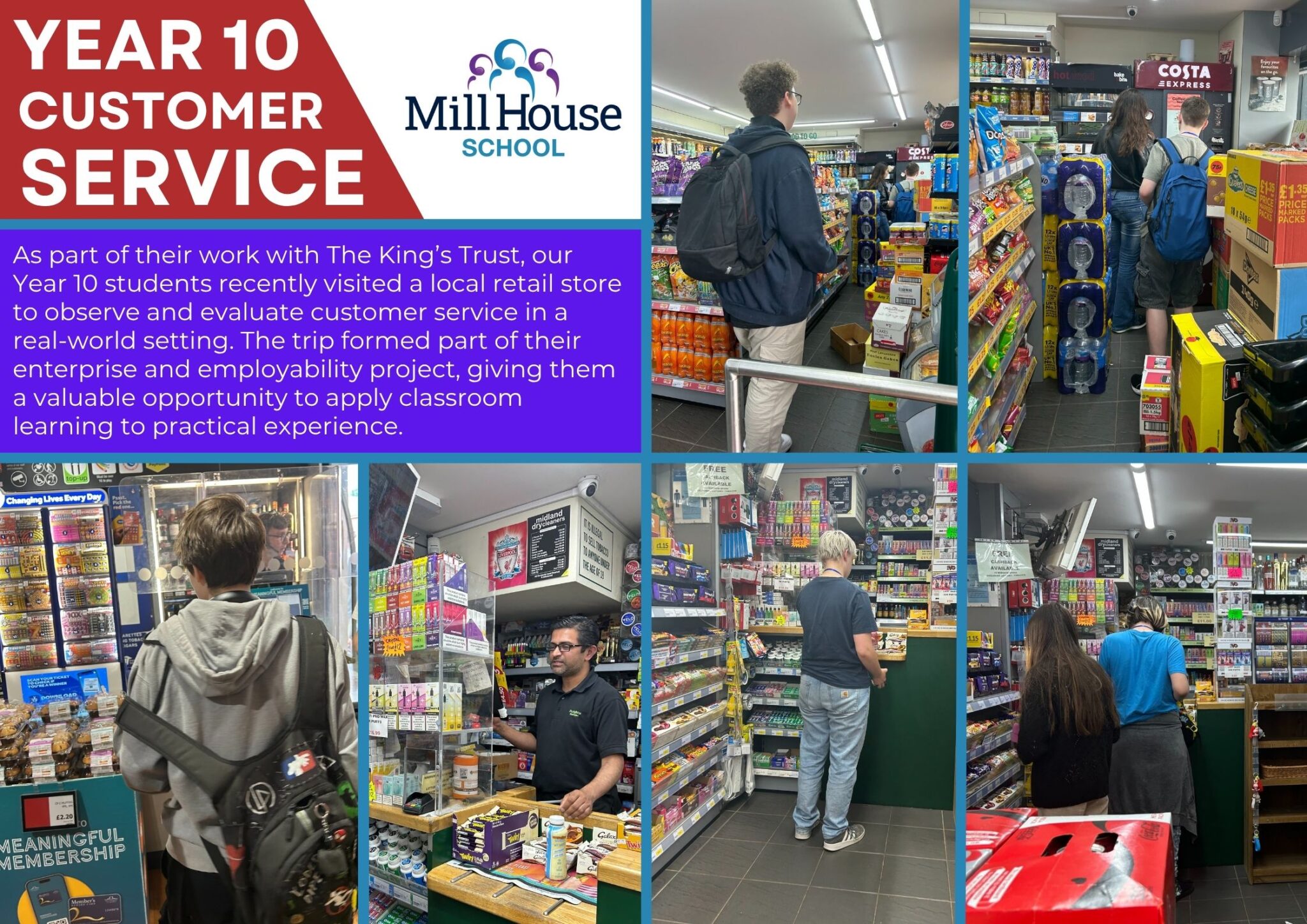 Year 10 Students Assess Customer Service for The King’s Trust - Mill ...