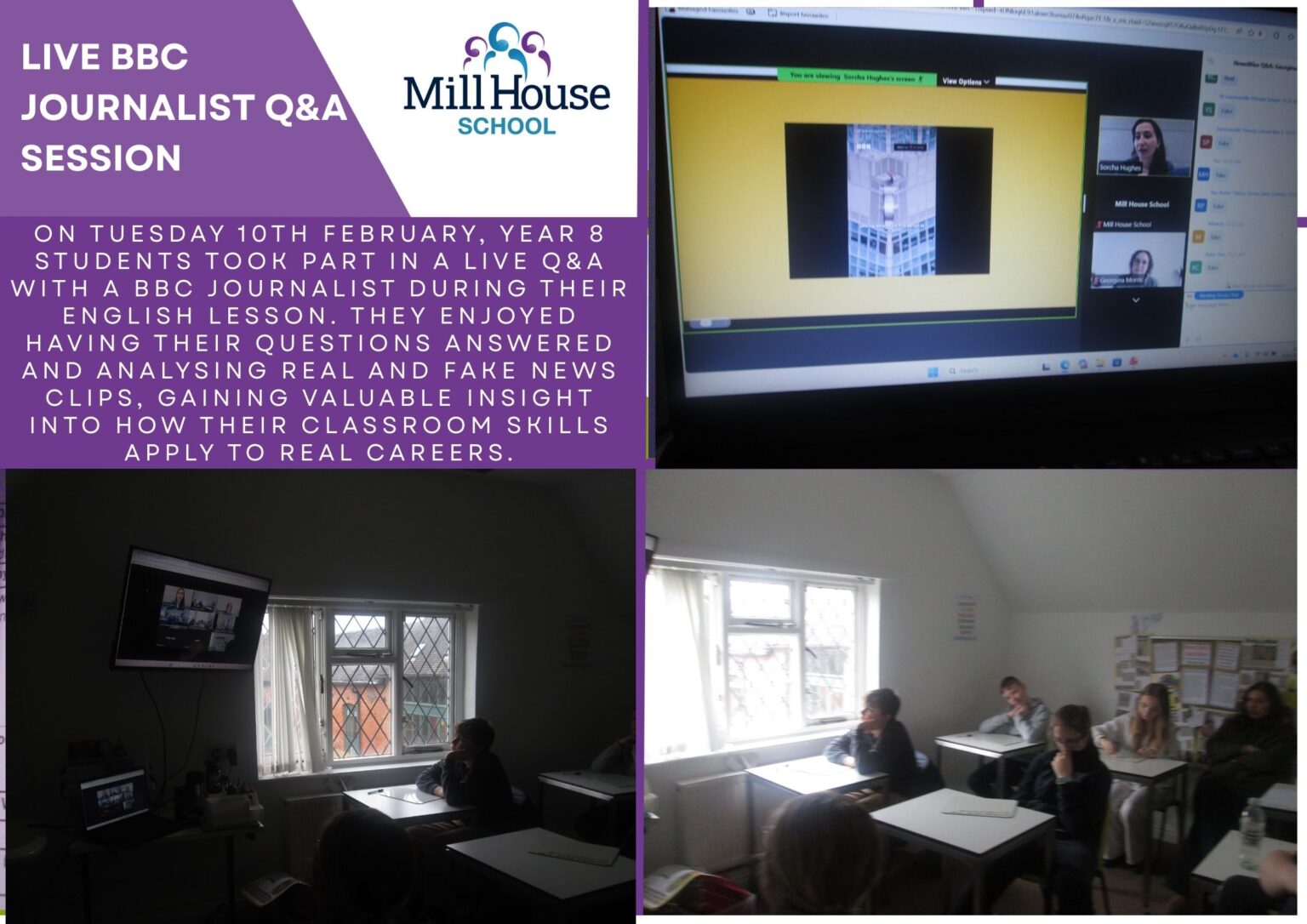 Live Q&A session with a BBC journalist - Mill House School