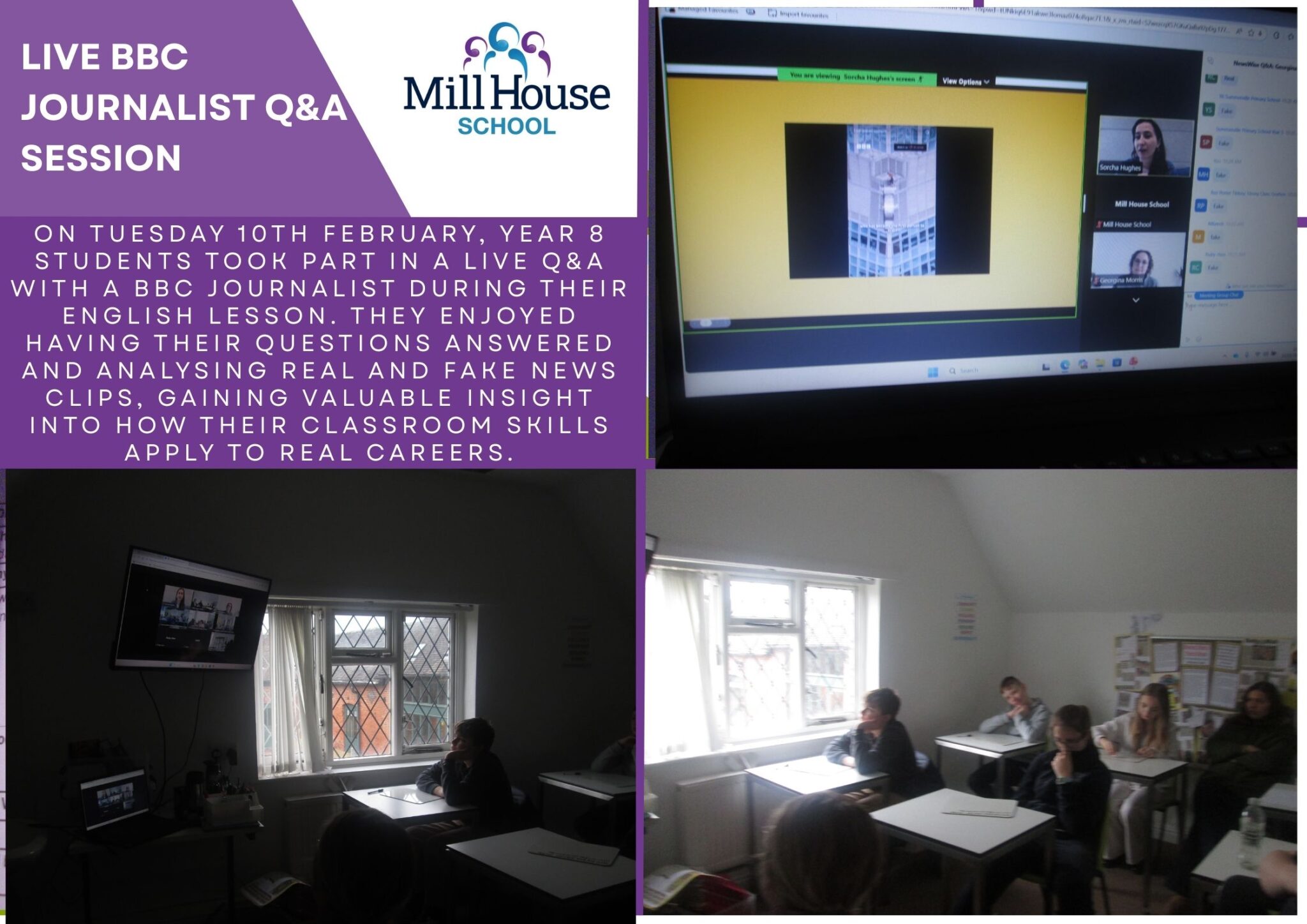 Live Q&A session with a BBC journalist - Mill House School